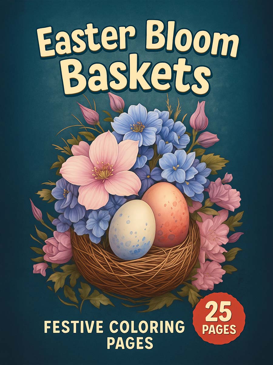Easter Bloom Baskets – 25 Festive Coloring Pages | Colouring Pics