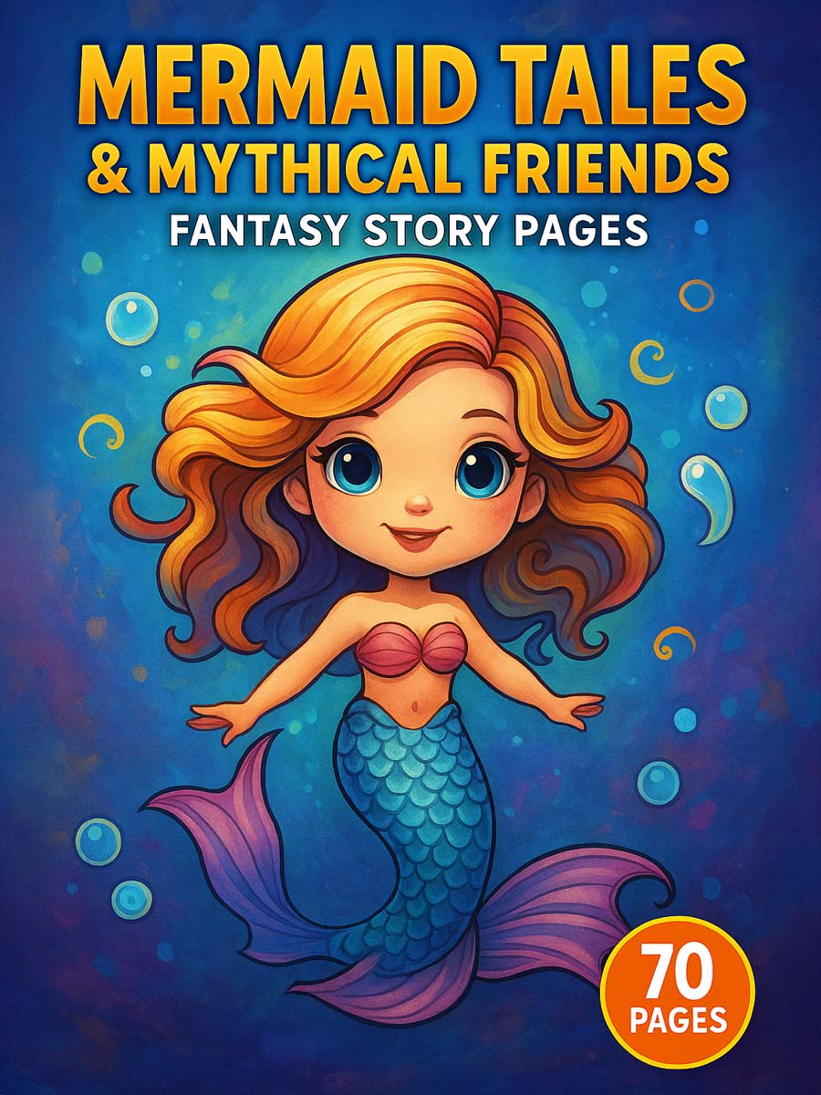 Mermaid Tales & Mythical Friends – 70 Fantasy Story Coloring Pages ...