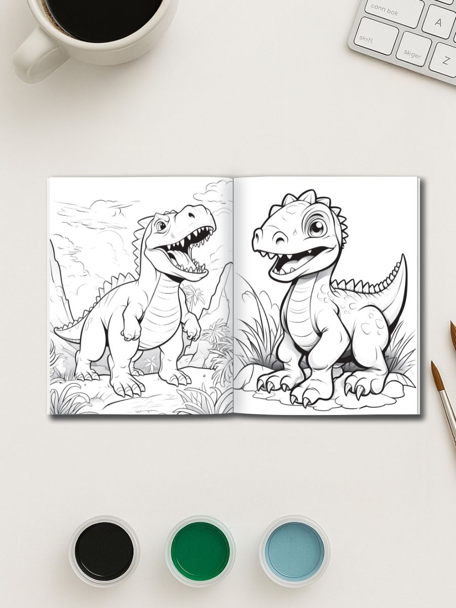 Dino & Dragon Quest – 100 Adventure Pages for Kids | Colouring Pics