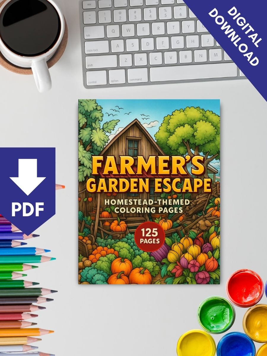 Farmer’s Garden Escape – 125 Homestead-Themed Pages | Colouring Pics