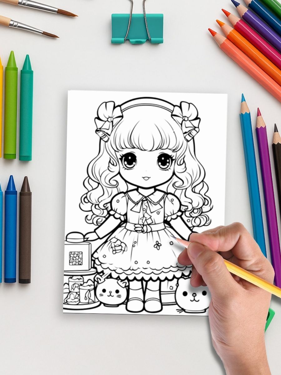 Kawaii Princess World – 300 Princess & Cute Girl Pages | Colouring Pics