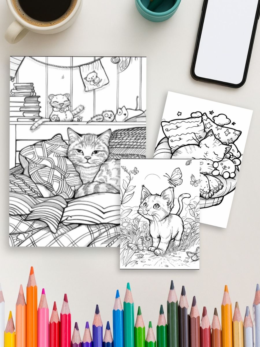 Purrfectly Kawaii – 160 Cute Cat Coloring Pages | Colouring Pics