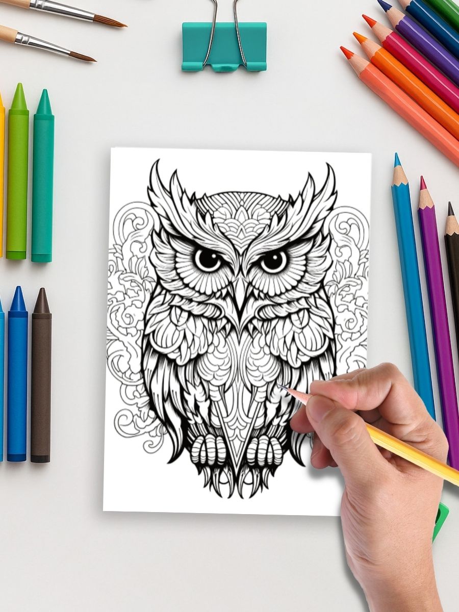 Mandala Owls – 50 Intricate Owl Coloring Pages | Colouring Pics
