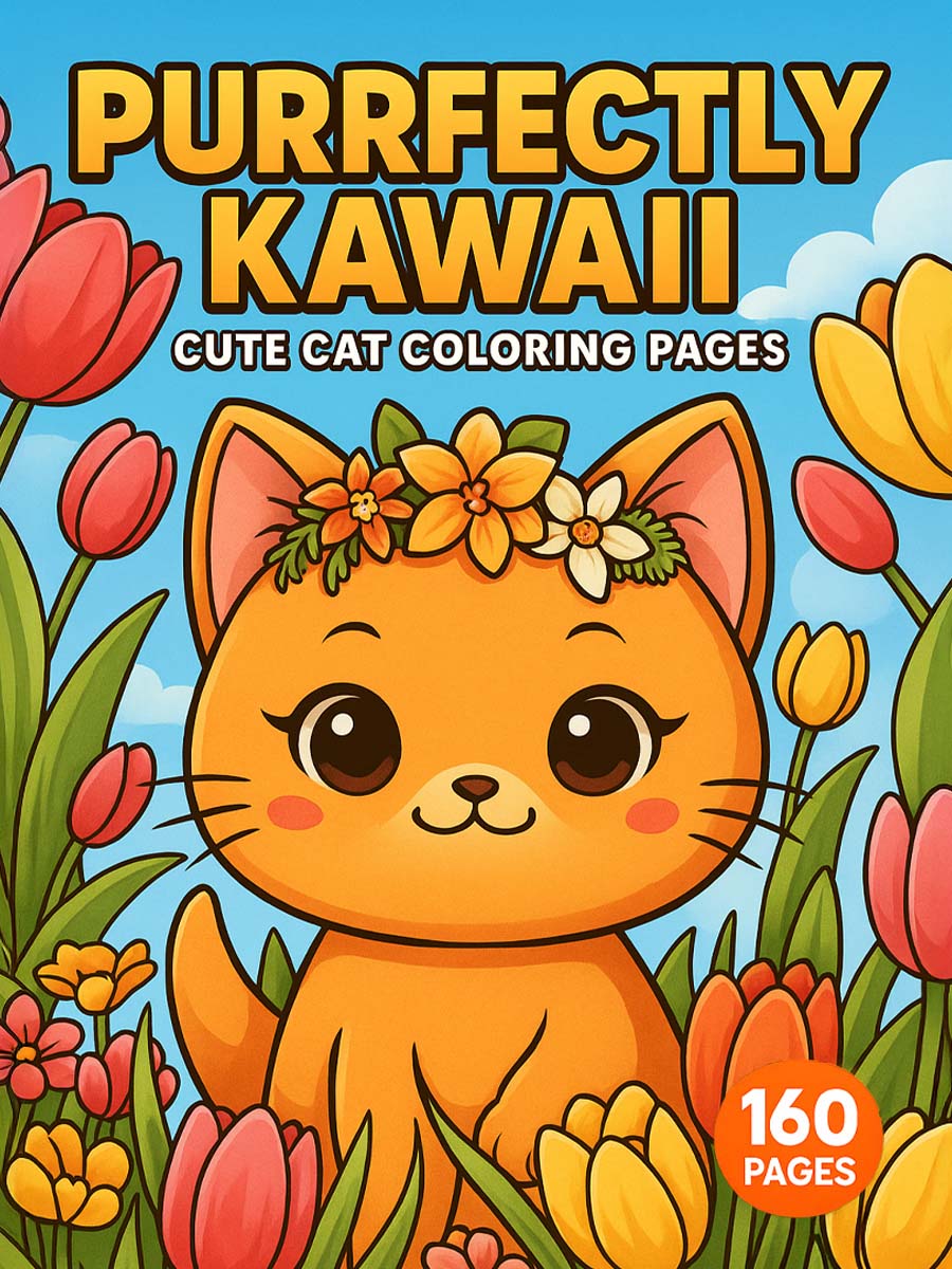 Purrfectly Kawaii – 160 Cute Cat Coloring Pages | Colouring Pics